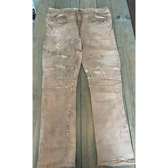 Embellish | Jeans | Embellish Nyc Biker Heavily Distressed Paint Blush ...